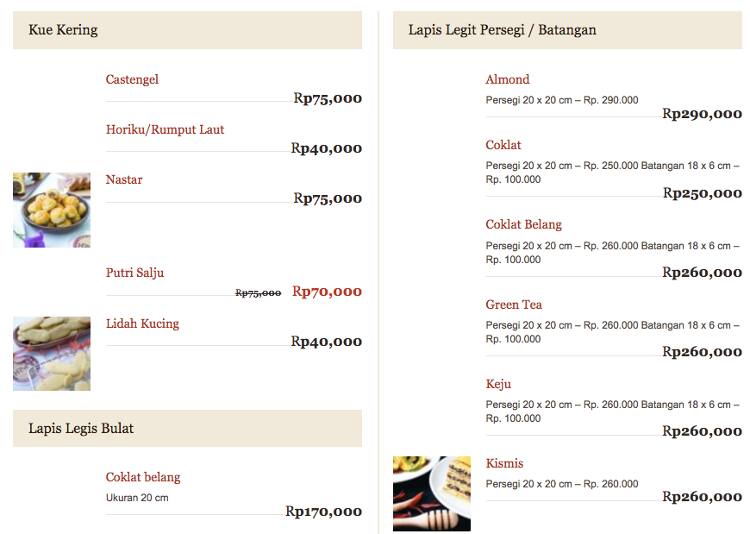 Menu at Harum Manis Pastry & Bakery, Jakarta