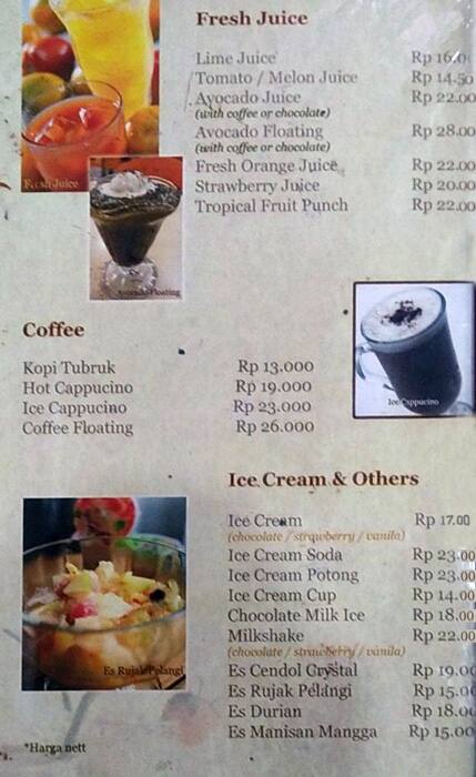 Menu at Cafe Croissant, Bekasi Regency, Mal Metropolitan