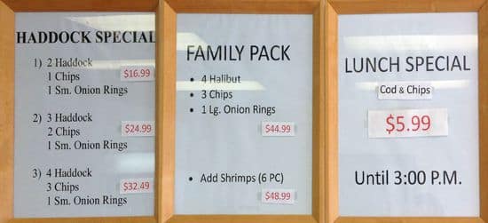 Menu at Milton Fish And Chips restaurant, Milton