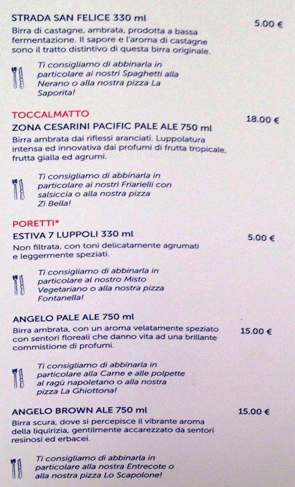 Menu da Fofò Mattozzi pizzeria, Milano, P.za Ventiquattro Maggio