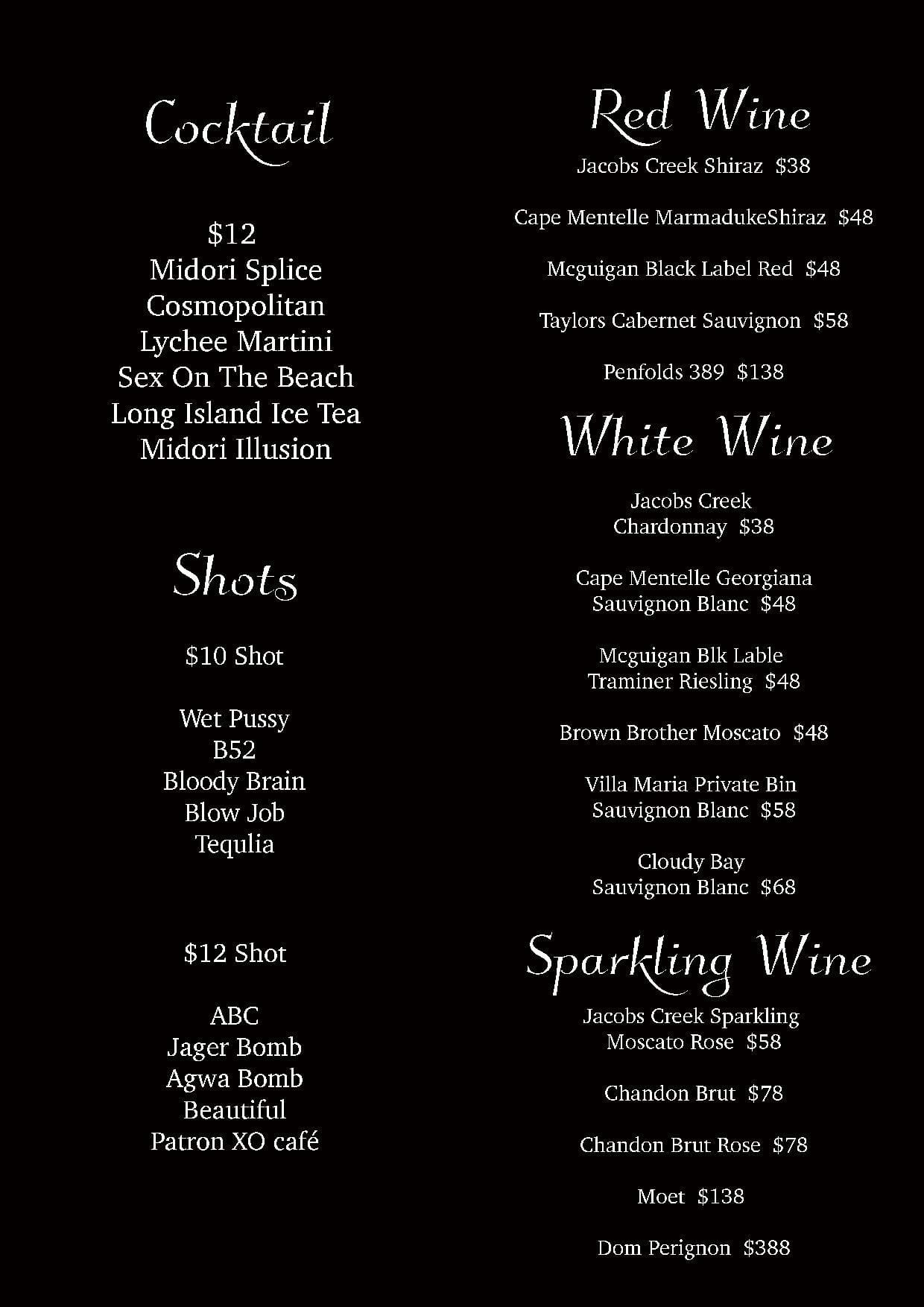 Menu at Squid Pocha × Chicken V restaurant, Haymarket