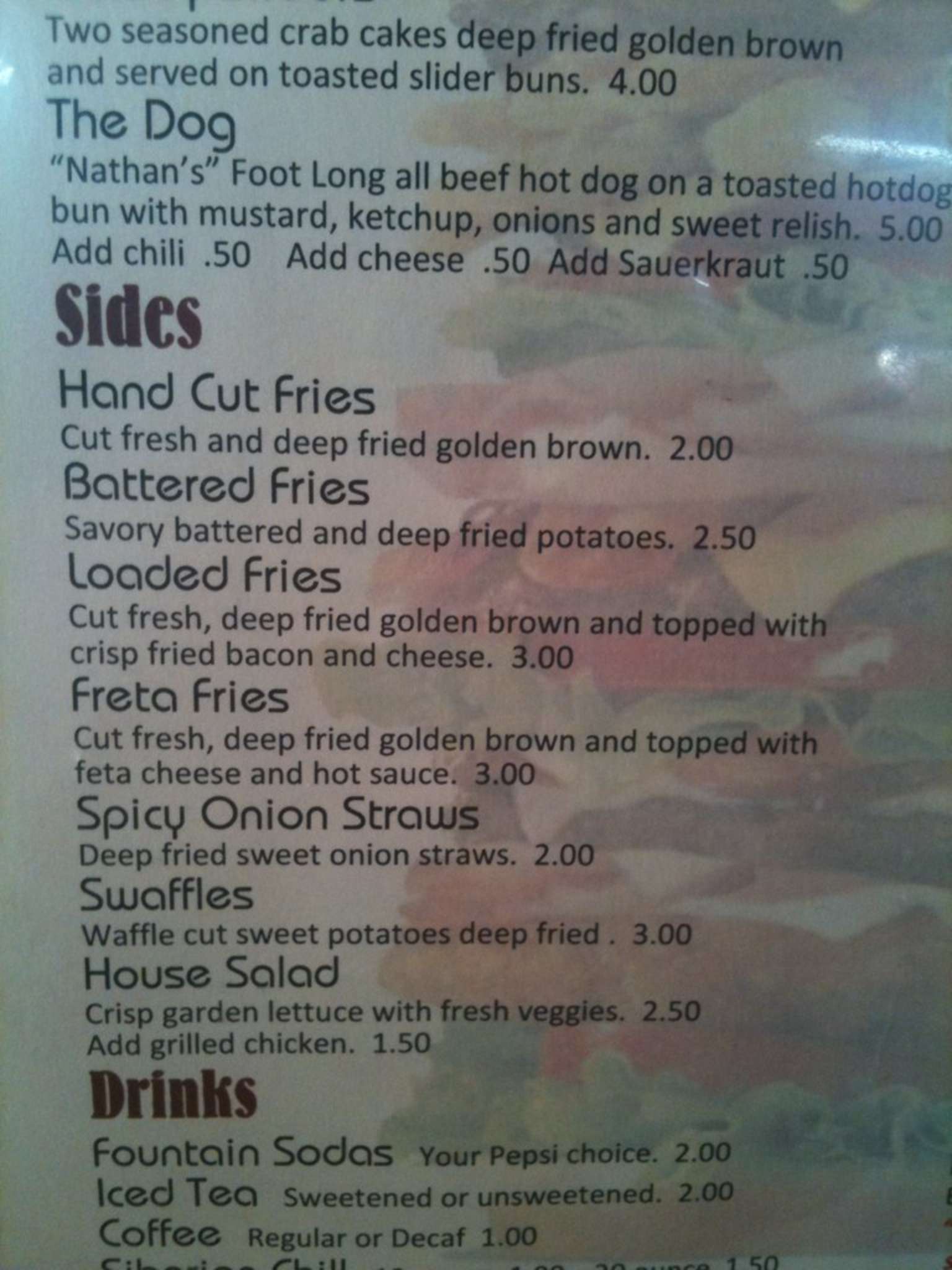 Menu at Off The Hoof Burgers restaurant, Arlington