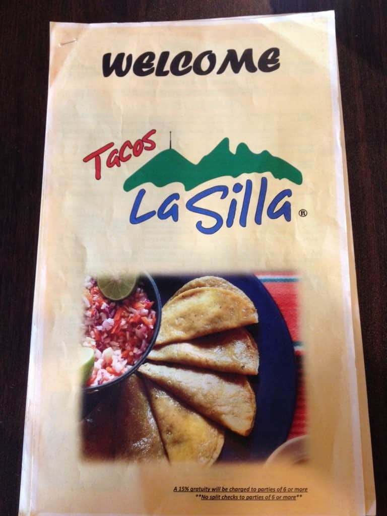 Menu at Tacos La Silla LLC restaurant, Mission