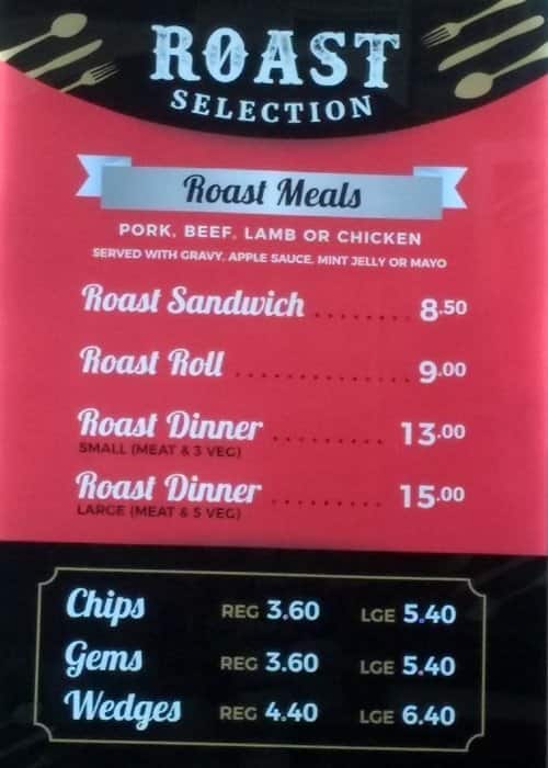 Menu at Toast N Roast fast food, Browns Plains