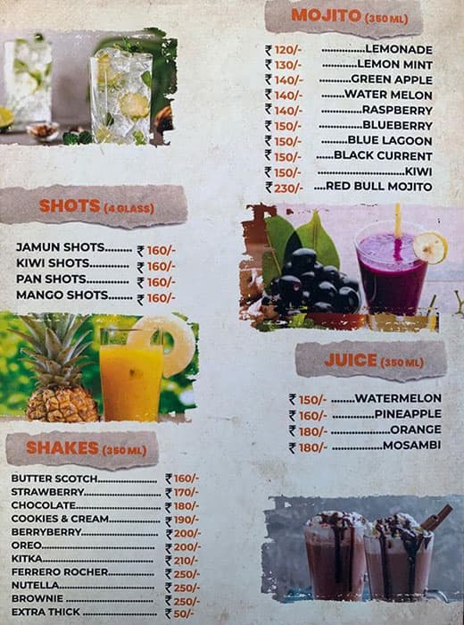 Menu of Aatm Nirbhar Cafe, Bodakdev, Ahmedabad