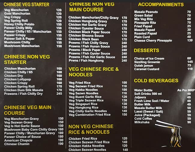 Menu of Friends And Family Restaurant, Magarpatta, Pune