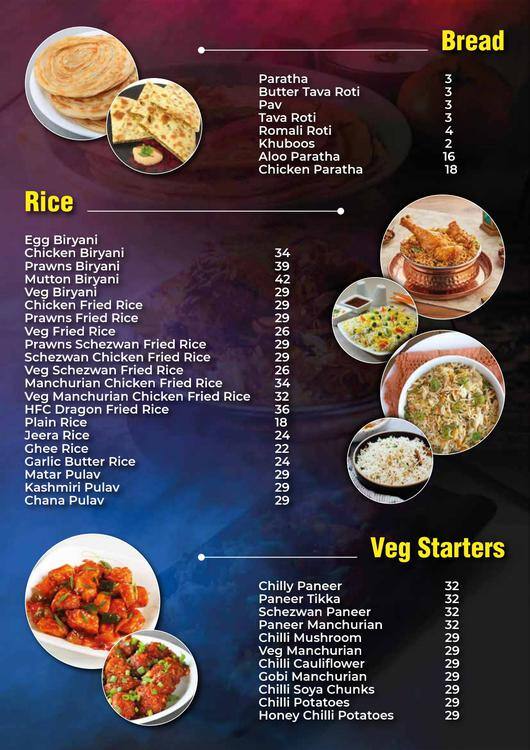 Menu of Hot Flames Cafe, Al Nahda, Dubai