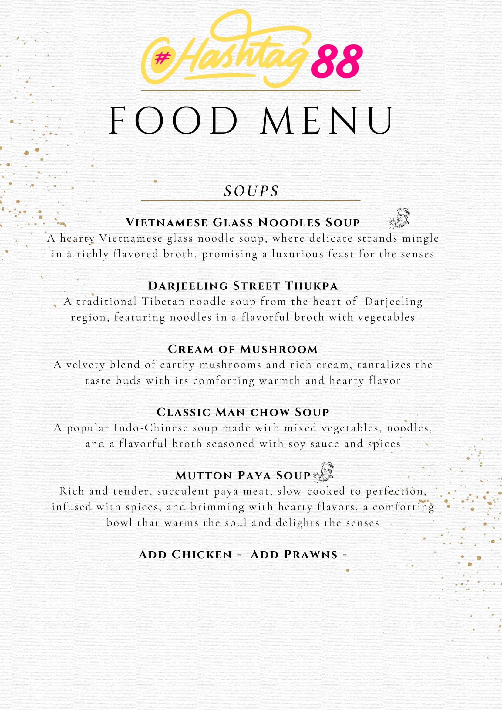 Menu of Hashtag 88, Marathahalli, Bangalore