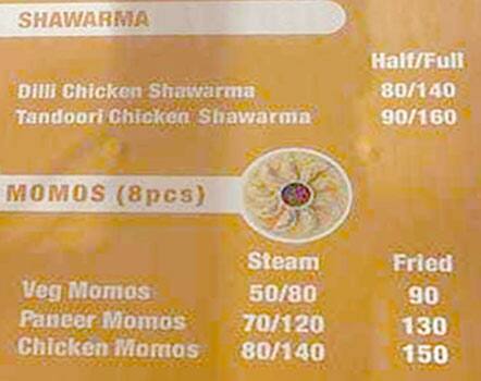 Menu of Shawarma On Wheels, Indirapuram, Ghaziabad