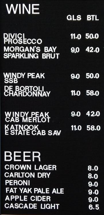 Menu at Melbourne Museum - Museum Market Cafe, Carlton