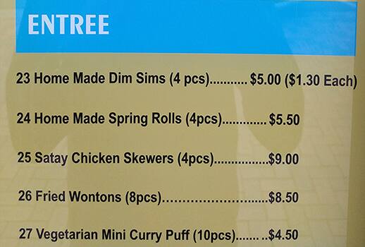 Menu at Pinewood Noodle & Sushi Bar, Mount Waverley