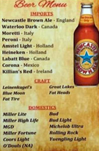 Menu at Northfield Inn Restaurant & Lounge, Northfield, Northfield Rd