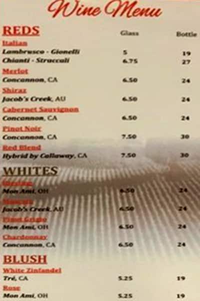 Menu at Northfield Inn Restaurant & Lounge, Northfield, Northfield Rd