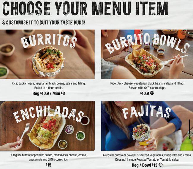 Guzman Y Gomez Menu, Menu for Guzman Y Gomez, Belconnen, ACT ...