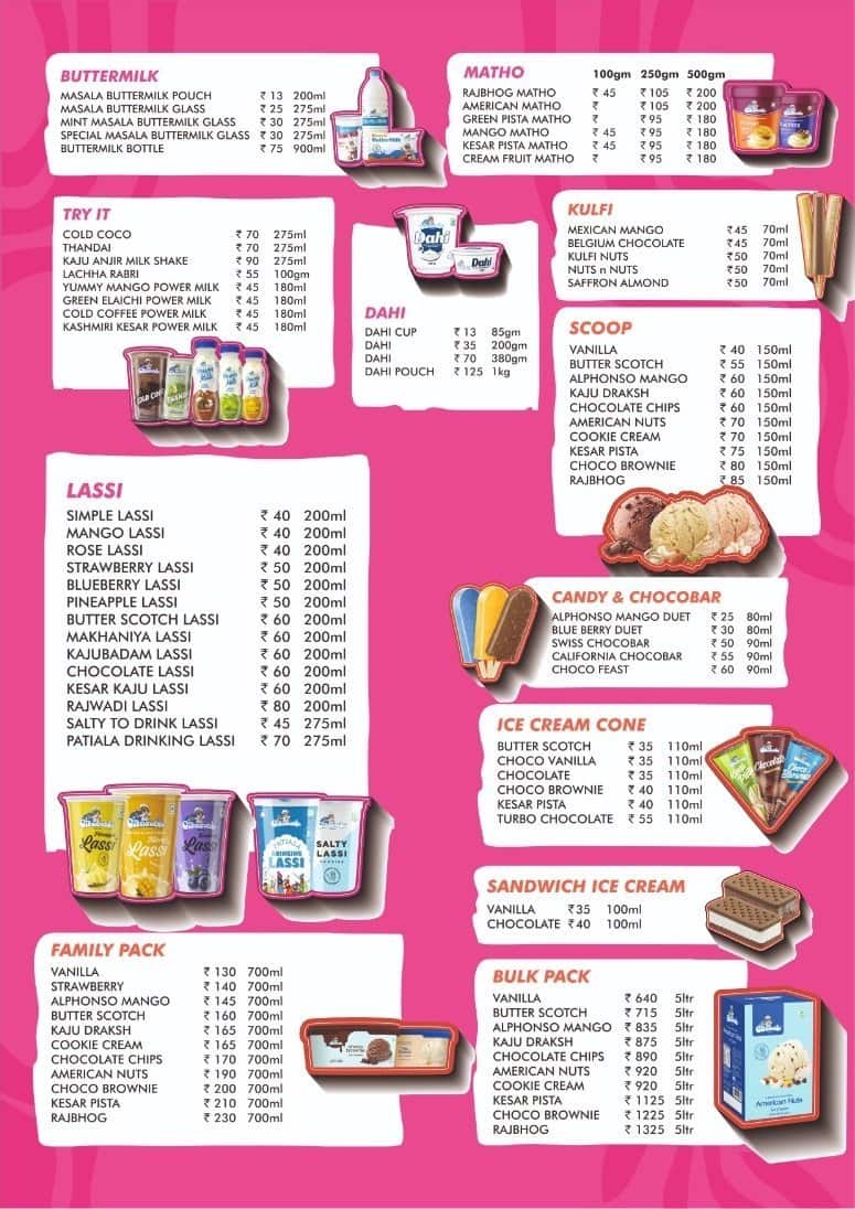 Menu of Chhaswala, Bodakdev, Ahmedabad