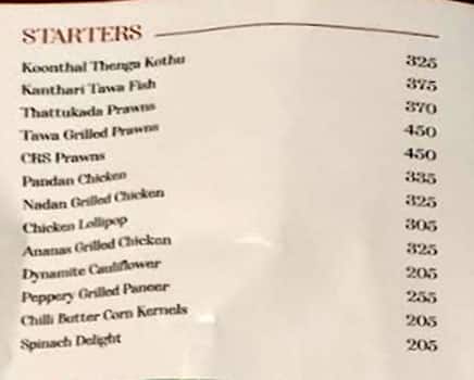 Menu of Paragon Restaurant, Kesavadasapuram, Trivandrum