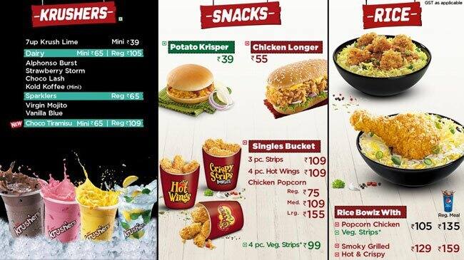 KFC Menu, Menu for KFC, Jagadamba Junction, Vizag - Zomato