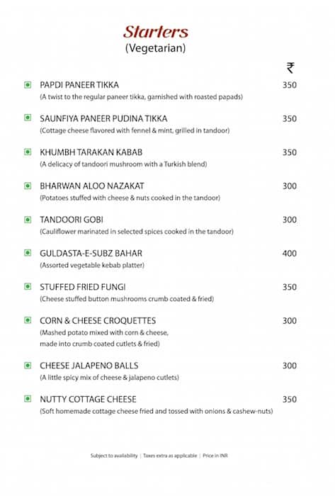 Menu of Bollywood - The Crown, Nayapalli, Bhubaneshwar