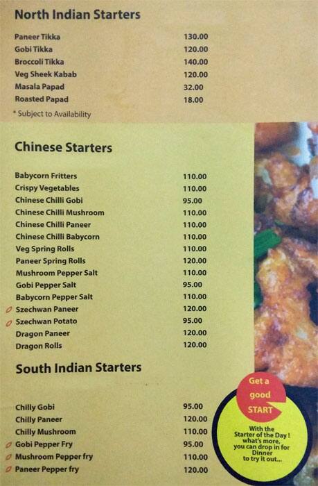 Menu of Sree Annapoorna Sree Gowrishankar, Saibaba Colony, Coimbatore