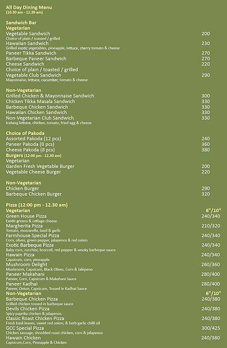 Menu of Olivia- GCC Hotel & Club, Mira Road, Mumbai