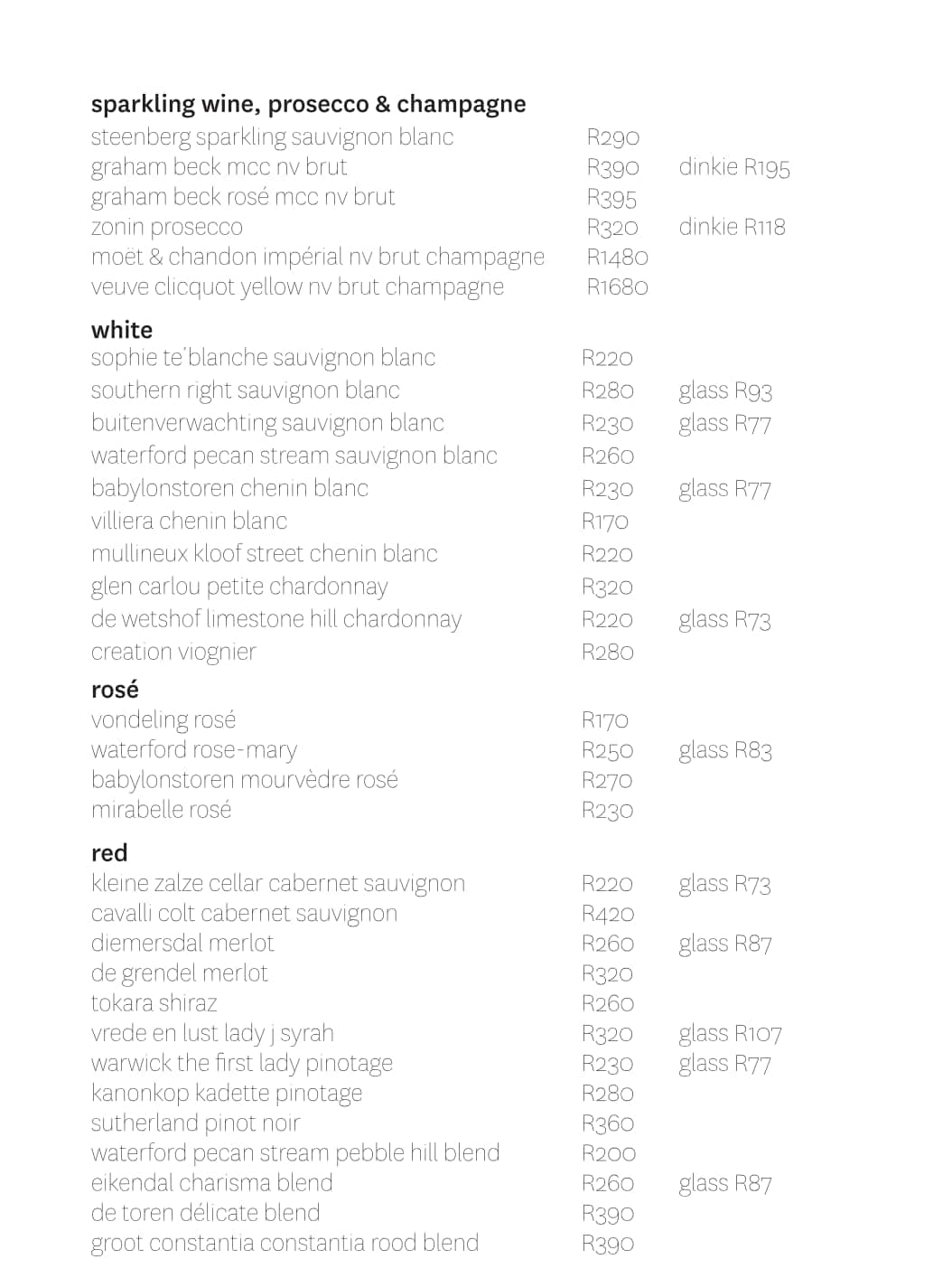 Menu at tashas Bedfordview cafe, Johannesburg, Shop 12