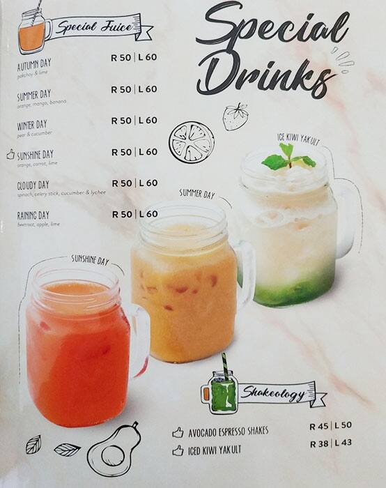Menu at Lattice Cafe, Jakarta, Deutschebank Building