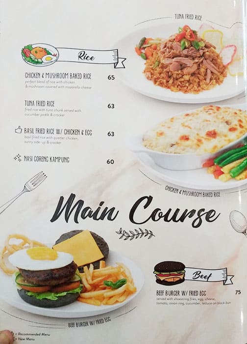 Menu at Lattice Cafe, Jakarta, Deutschebank Building
