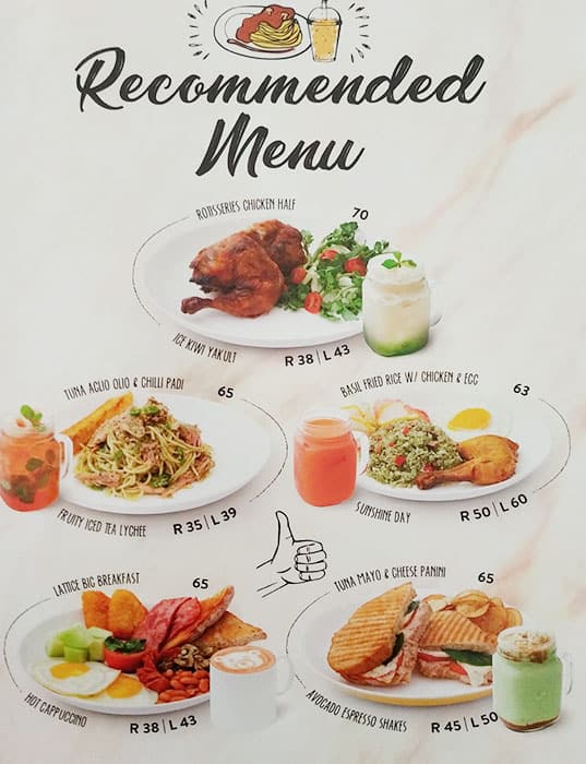 Menu at Lattice Cafe, Jakarta, Deutschebank Building