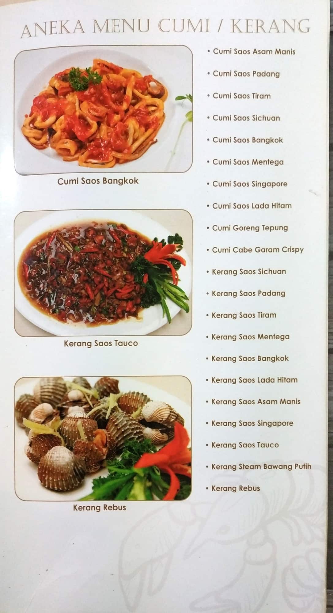 Menu at Resto Everfresh Fish Market restaurant, Central Jakarta, Jl ...