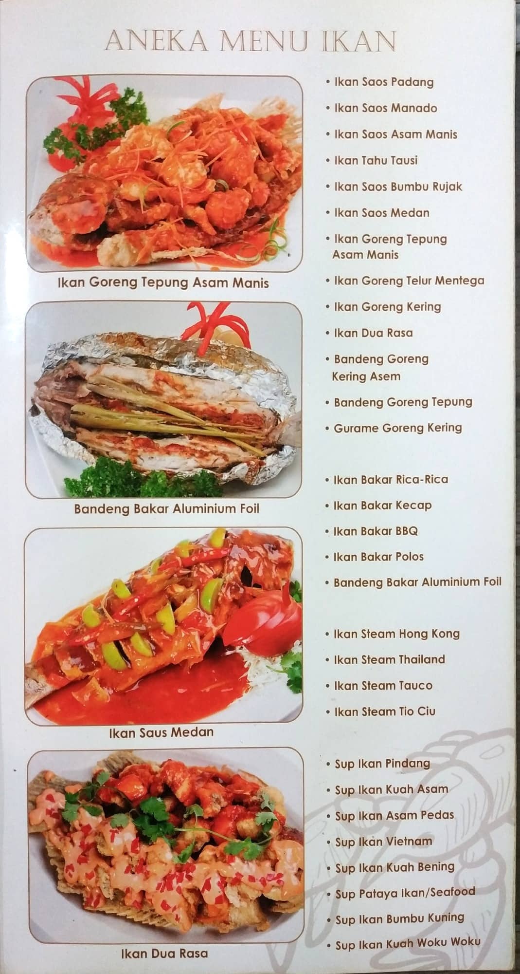 Menu at Resto Everfresh Fish Market restaurant, Central Jakarta, Jl ...