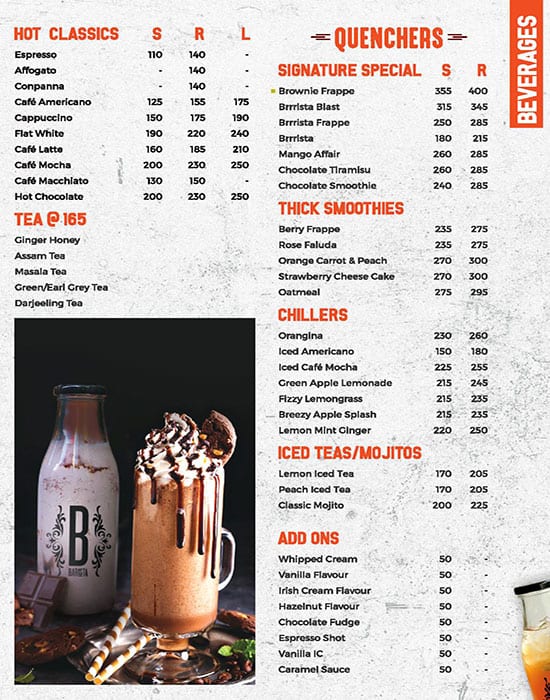 Menu at Barista Showroom, Sahibzada Ajit Singh Nagar, 7