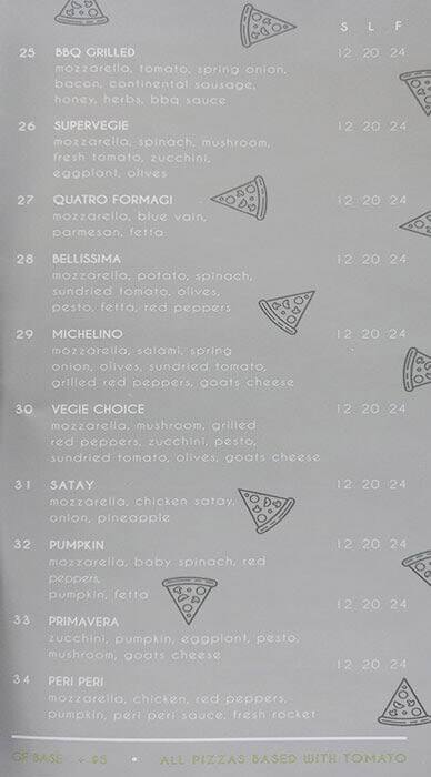 Menu at Leovorno Pizza & Pasta pizzeria, Murrumbeena