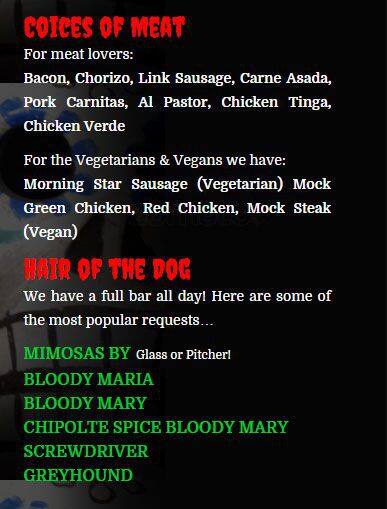 Menu at El Chupacabra South Lake Union restaurant, Seattle, 901 ...