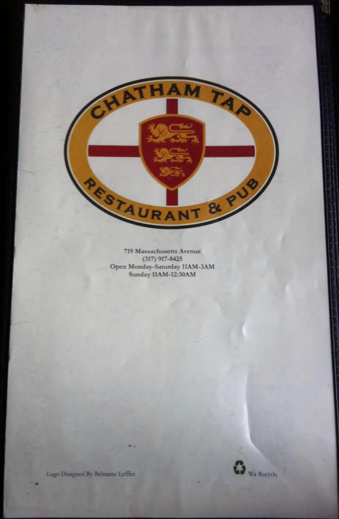 Menu at Chatham Tap Mass Ave pub & bar, Indianapolis, 719 Massachusetts Ave