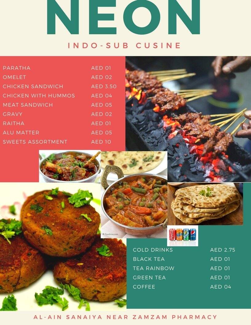 Neon Restaurant Menu, Menu for Neon Restaurant, Al Sanaiya, Al Ain - Zomato