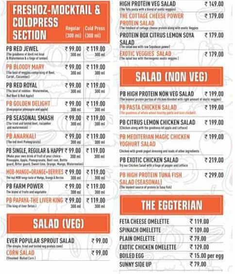 Menu at Protein Box, Nagpur, Plot 13