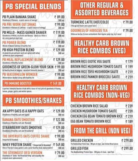 Menu at Protein Box, Nagpur, Plot 13