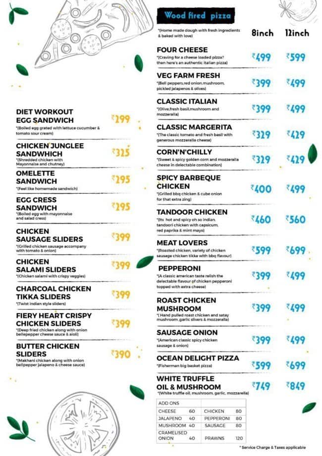Menu at Lola cafe and bar, Lonavala