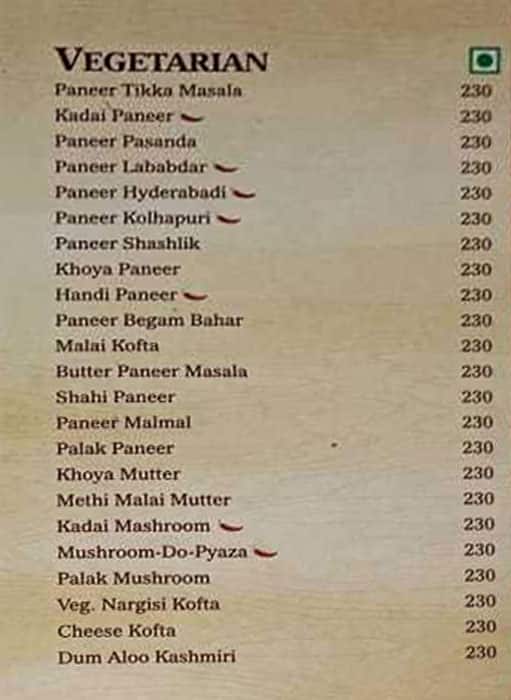 Menu of Lazeez Restaurant, Lashkar, Gwalior