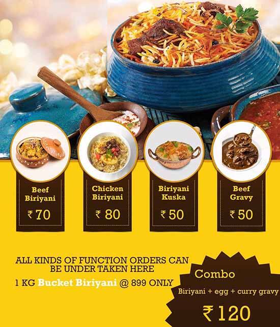 Menu of Jaffer's Biryani, Mogappair, Chennai