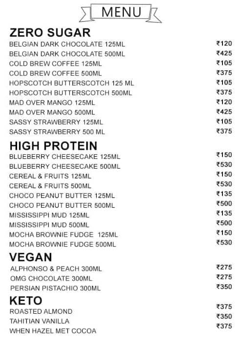 Menu of Go Zero - Ice Creams & Desserts, NIBM Road, Pune