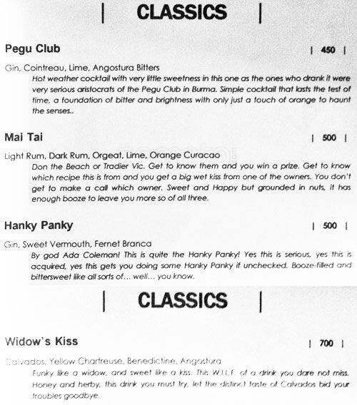 Menu at The Curator cafe, Makati, Archives d' Homme et Femme