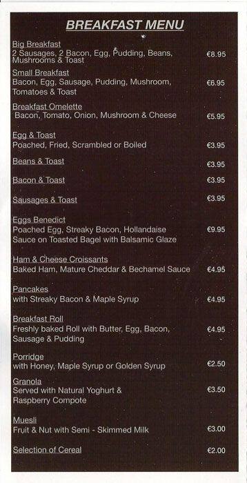 Menu at Something Tasty restaurant, Dublin