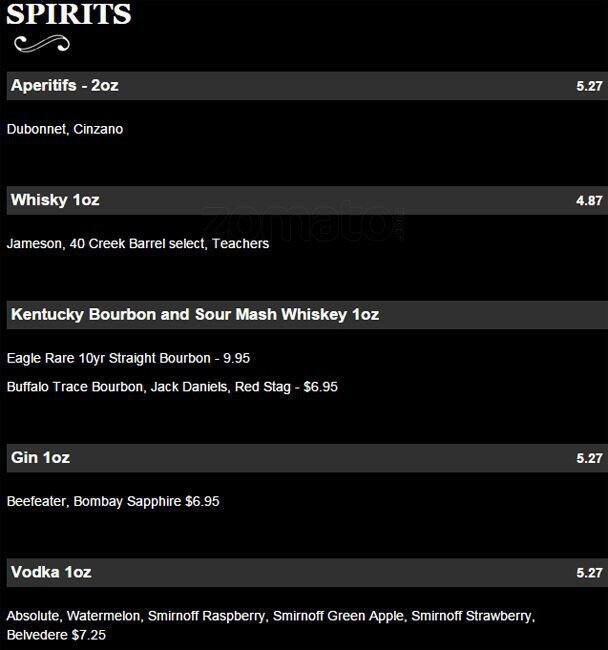 Menu at The Highlander Pub, Ottawa