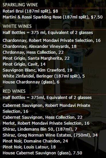 Menu at York Tavern pub & bar, Oak Brook