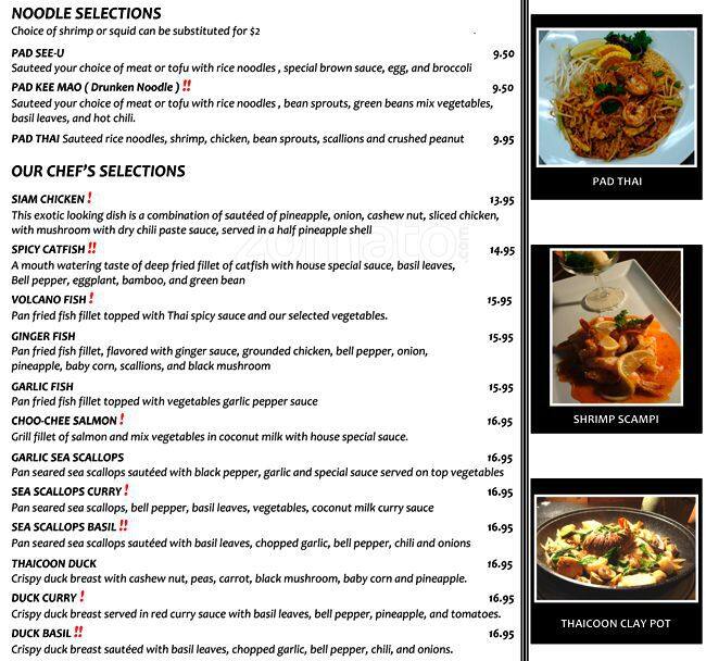 Menu at Thaicoon & Sushi Bar, Atlanta, Briarcliff Rd NE Suite W