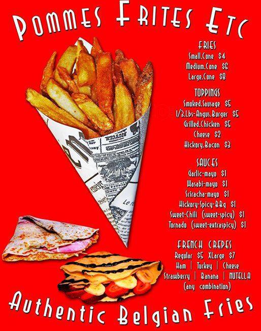 Menu at Pommes Frites Etc restaurant, Austin, 411 W 23Rd