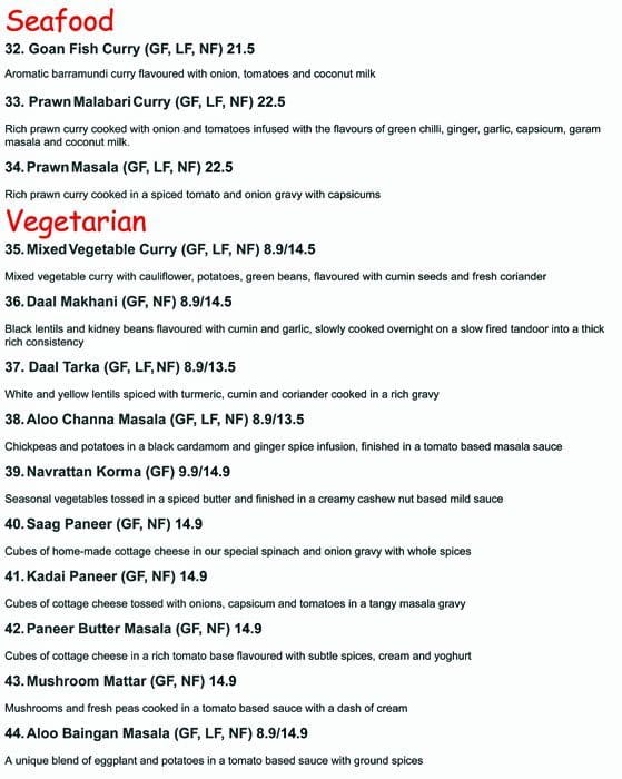 Menu at Royal Haandi restaurant, Stepney