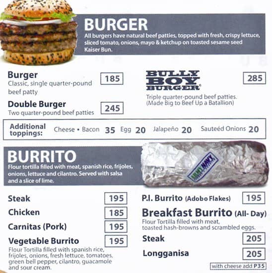 Army Navy Menu, Menu for Army Navy, Don Jose, Santa Rosa - Zomato ...