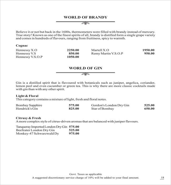 Menu at Raise The Bar Rooftop - Clarens Hotel, Gurugram Rural